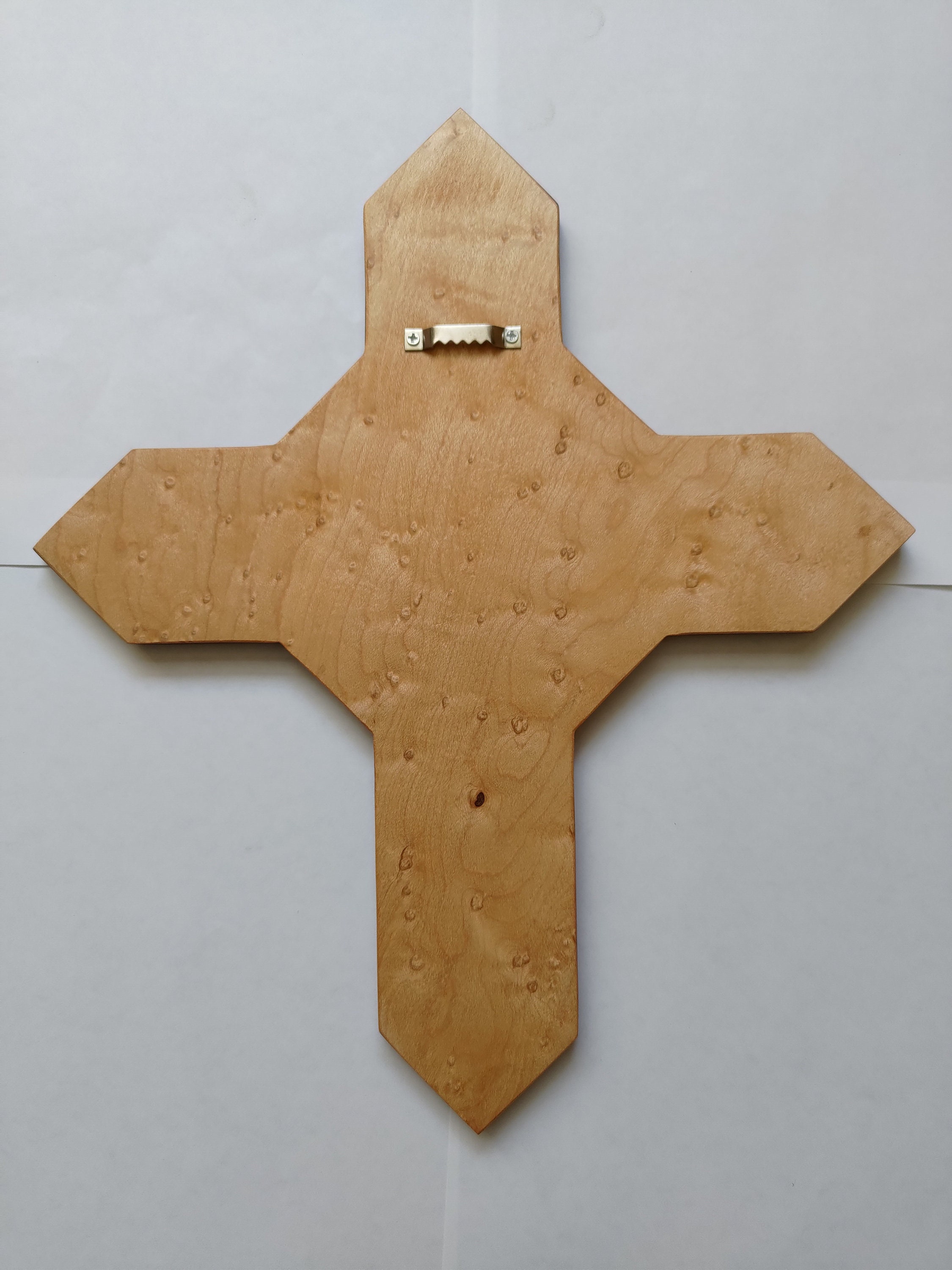 Intarsia Wood Art - Cross Brown Star, Cherry, Maple, Black Walnut, Red ...