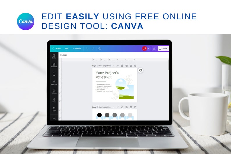 Mood Board Canva Template | Brand Board Template | Canva Template ...