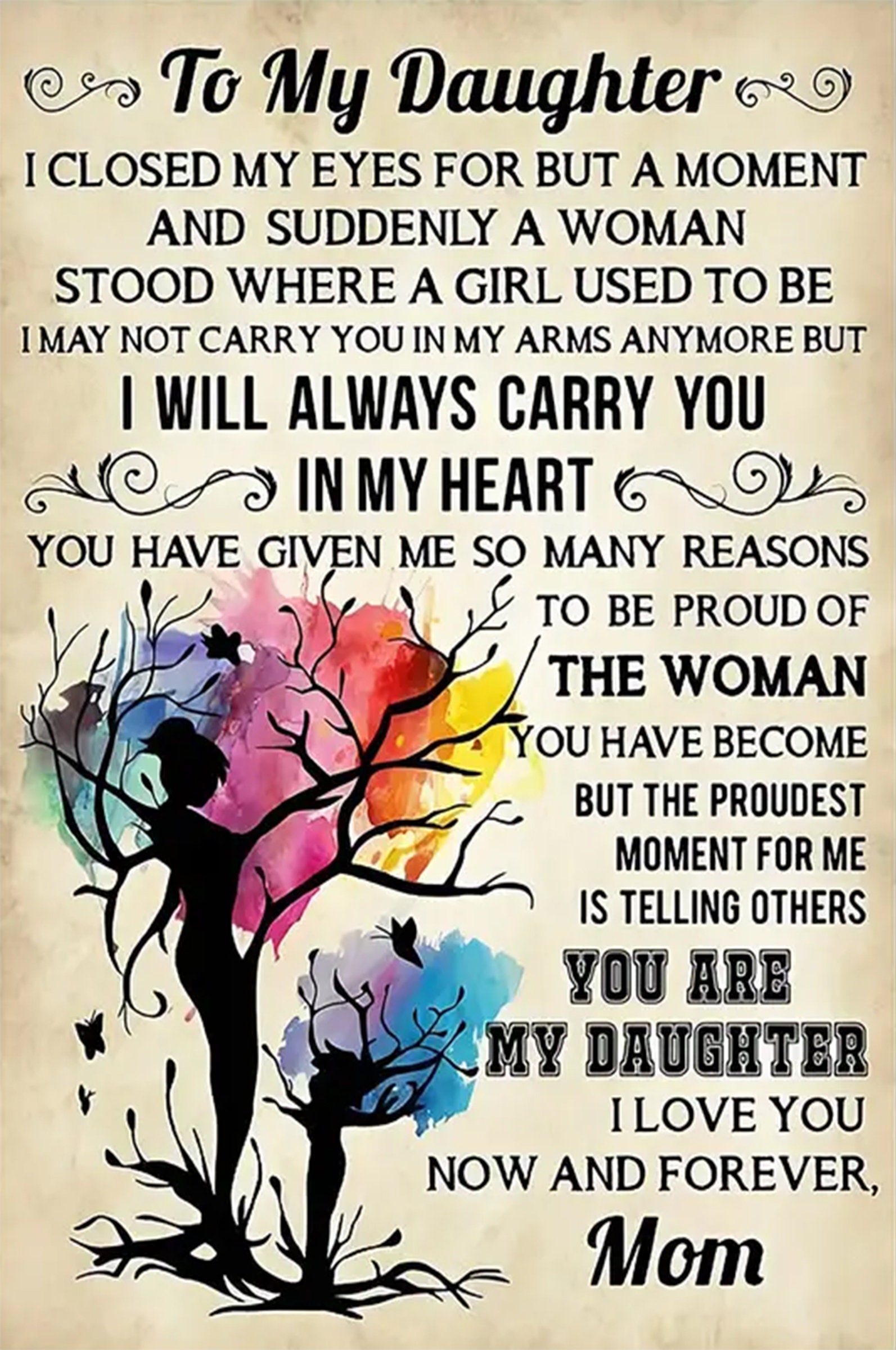 To My Daughter Poster I Closed My Eyes for but A Moment Mom - Etsy ...