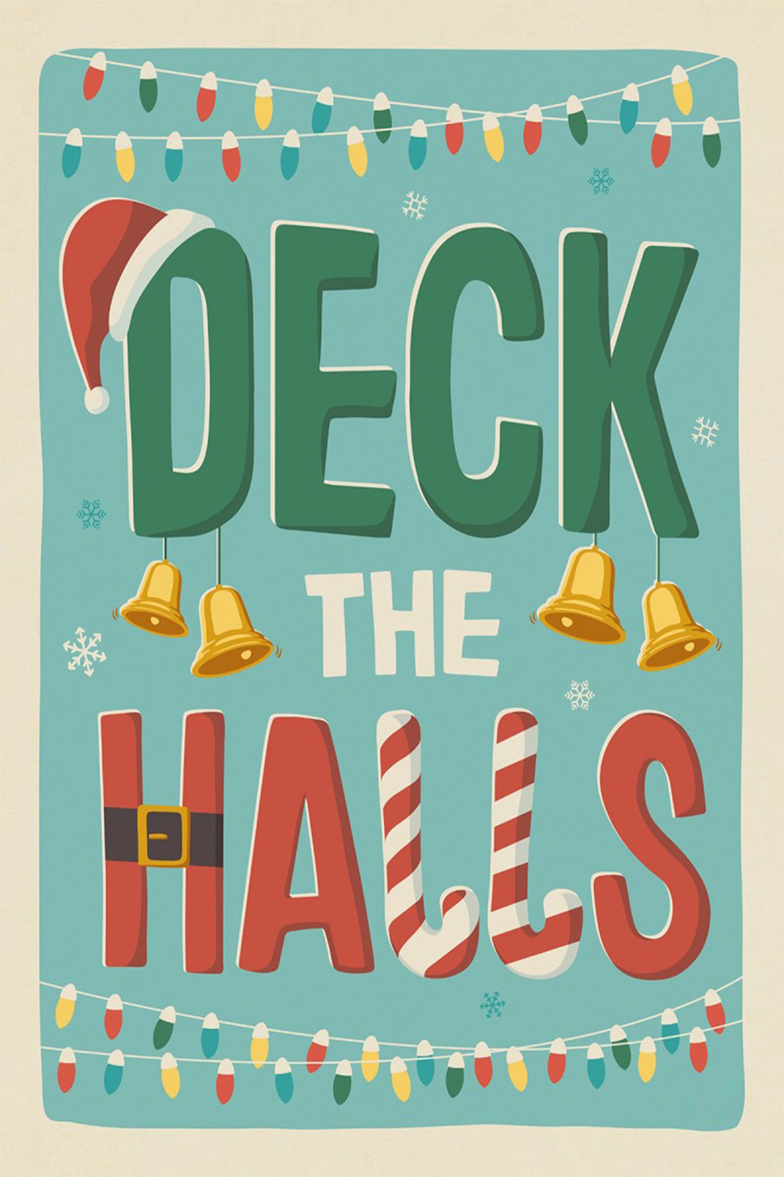 Deck the Halls Poster Christmas Winter Poster Holiday - Etsy