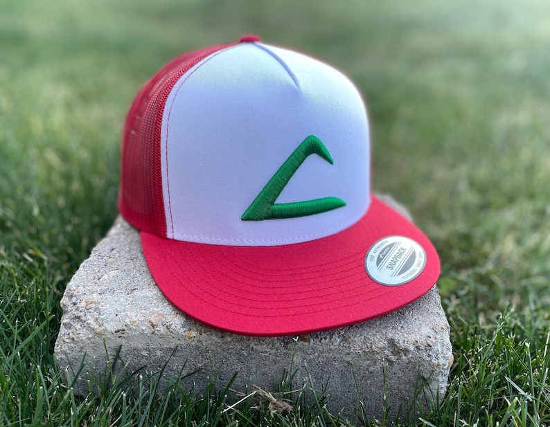 Ash Ketchum Hat YP Classics Flat Bill Snapback Cap With 3D Puff ...