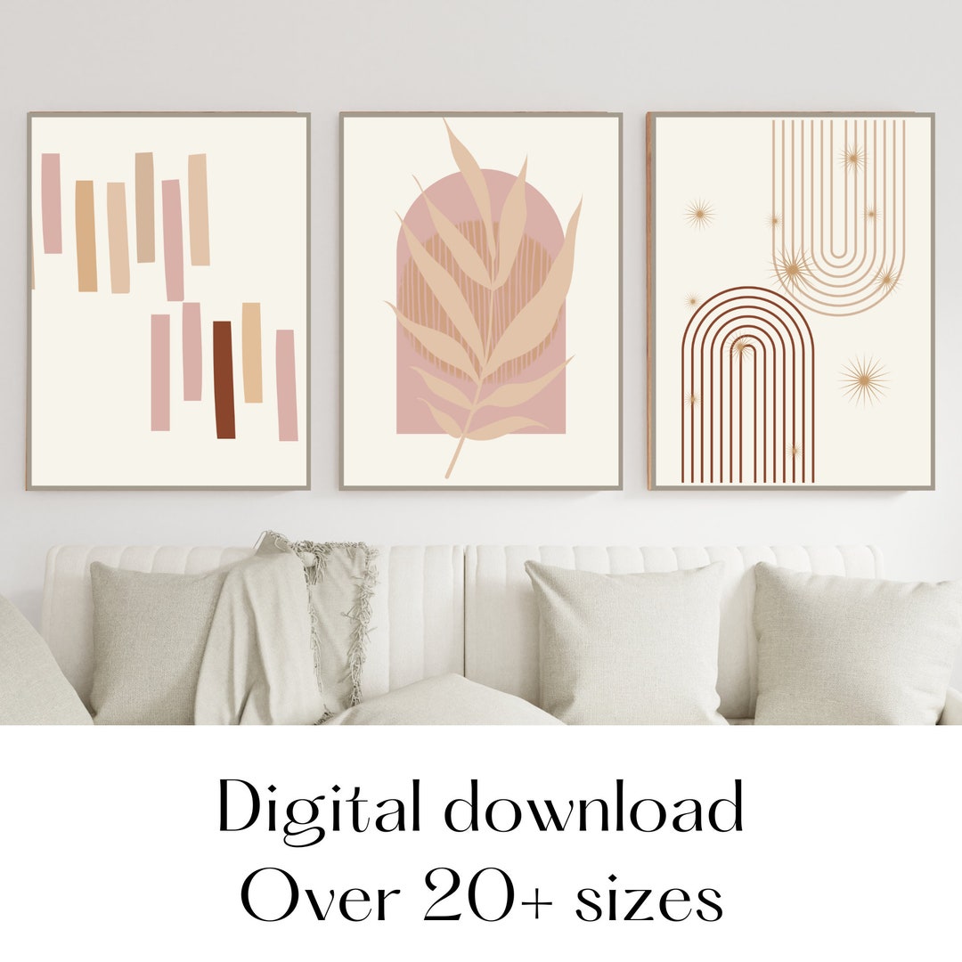 Neutral Boho Digital Download Printable Wall Art Instant Download Set ...