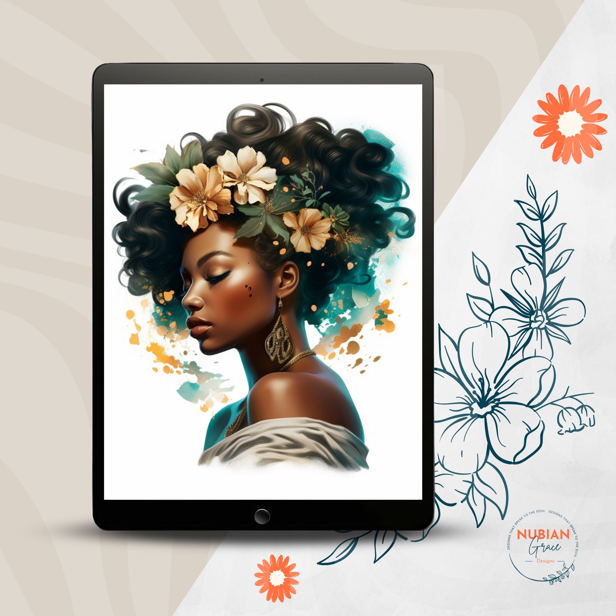 Vibrant African American Women Clip Art Collection Planner & Journal ...