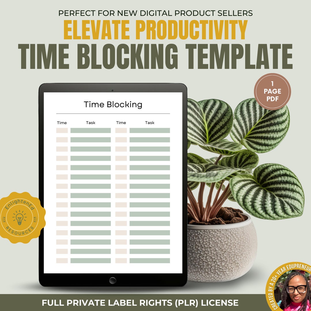 Time Boxing Template, INSTANT DOWNLOAD, Time Management Productivity ...