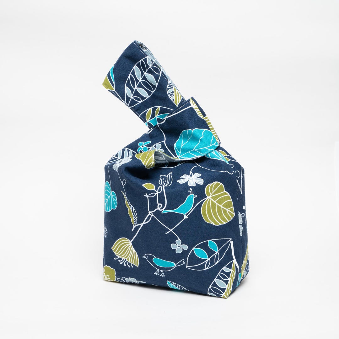 Handmade Reversible Japanese Knot Bag: Cotton Wristlet Clutch - Etsy