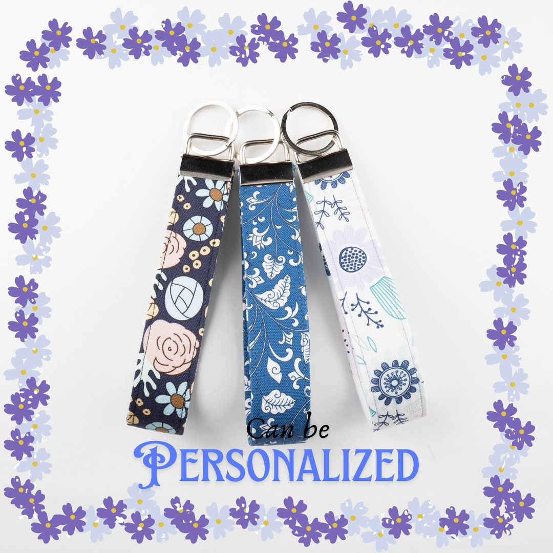 Handmade Personalized Wristlet Keychain Key Fob Holder Lanyard Keyring ...