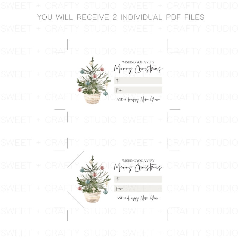 Merry Christmas Gift Tag, Christmas Template, Holiday Gift Tag ...
