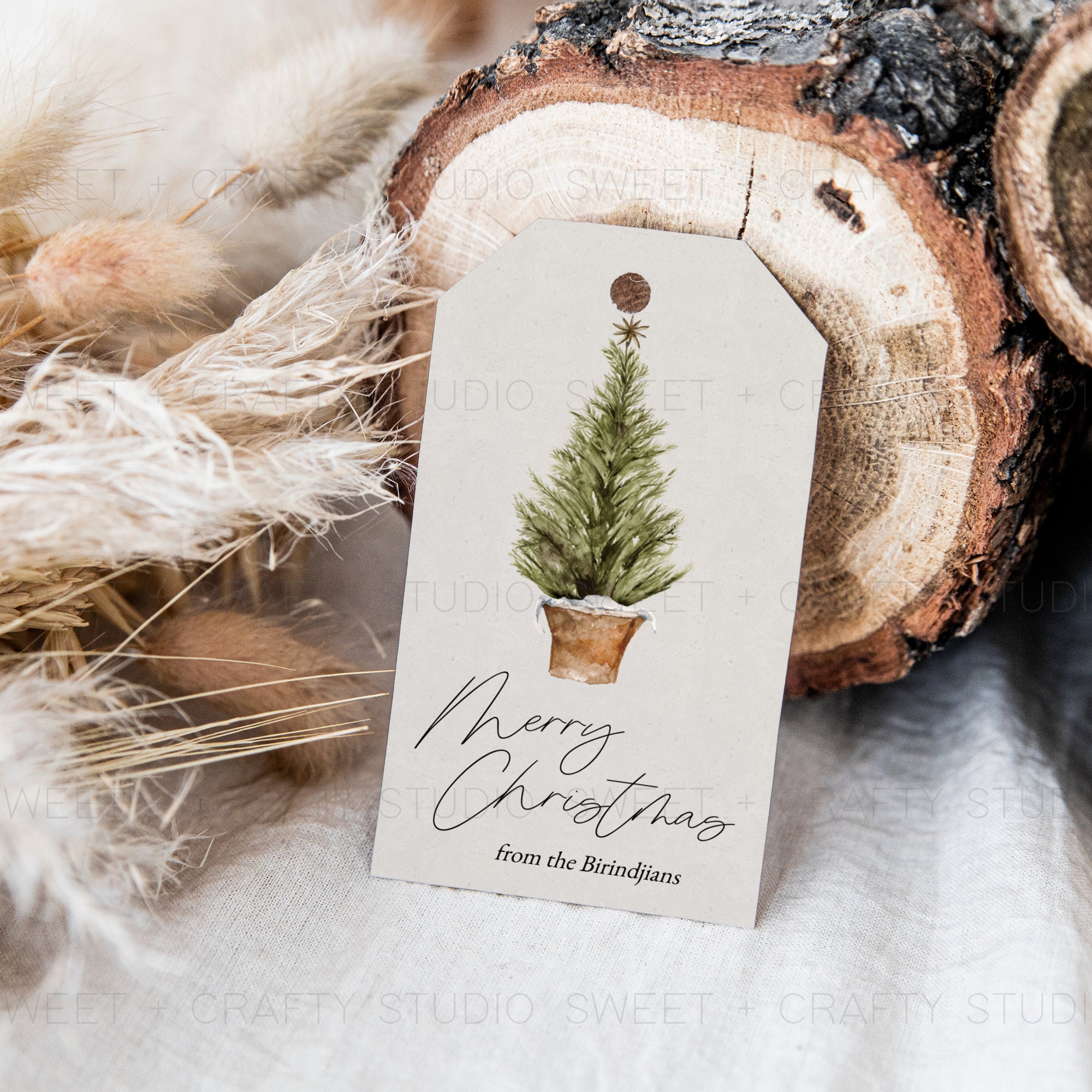 Editable Christmas Gift Tag, Christmas Template, Holiday Gift Tag, Edit ...