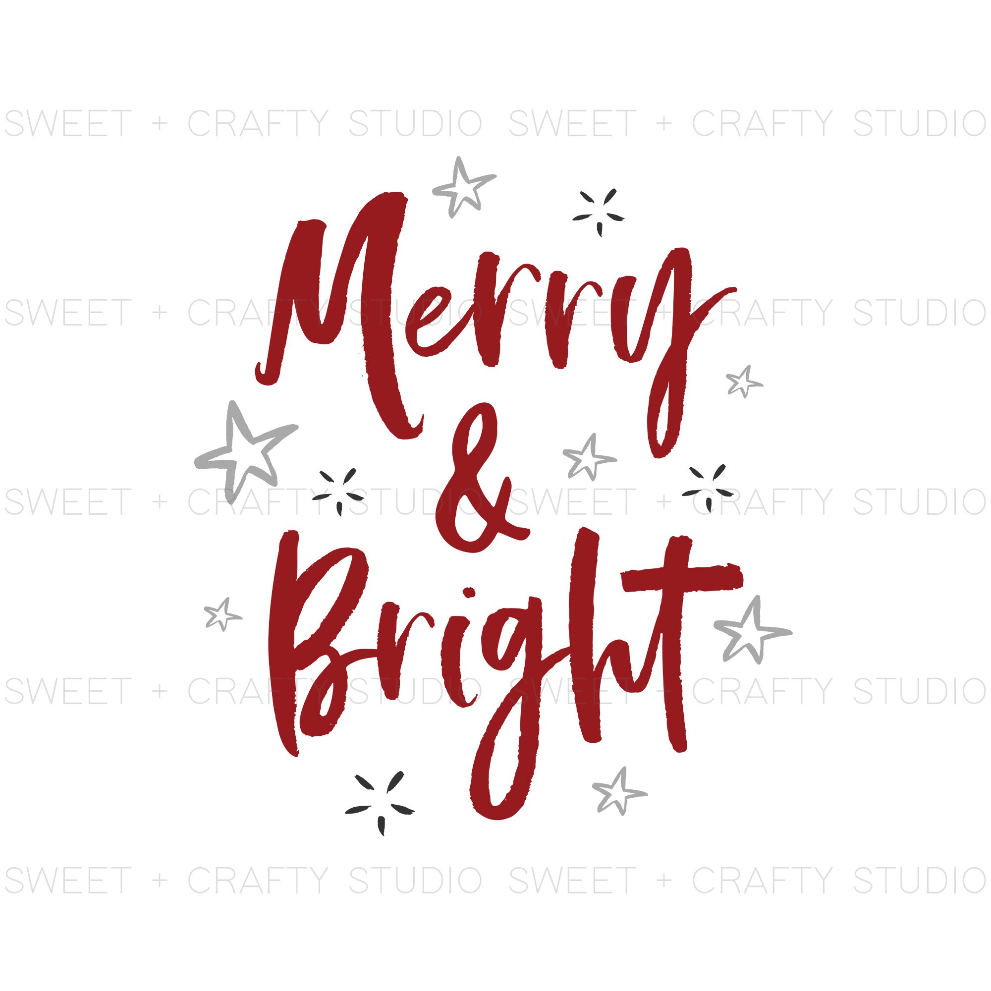 Merry & Bright Printable, Christmas Decor, Christmas Printable Sign ...