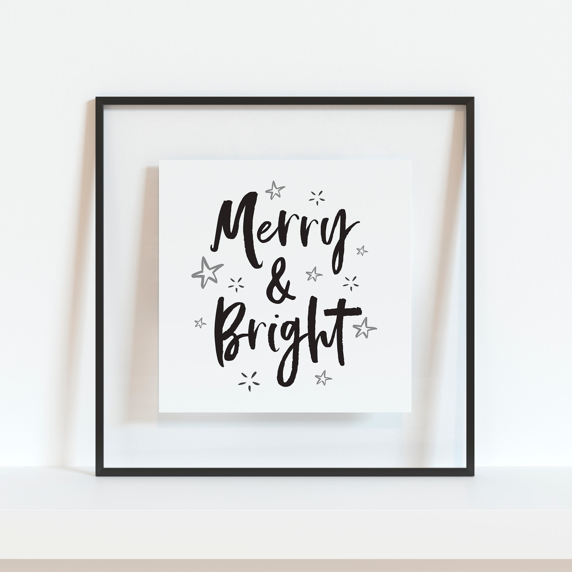Merry & Bright Printable, Christmas Decor, Christmas Printable Sign ...