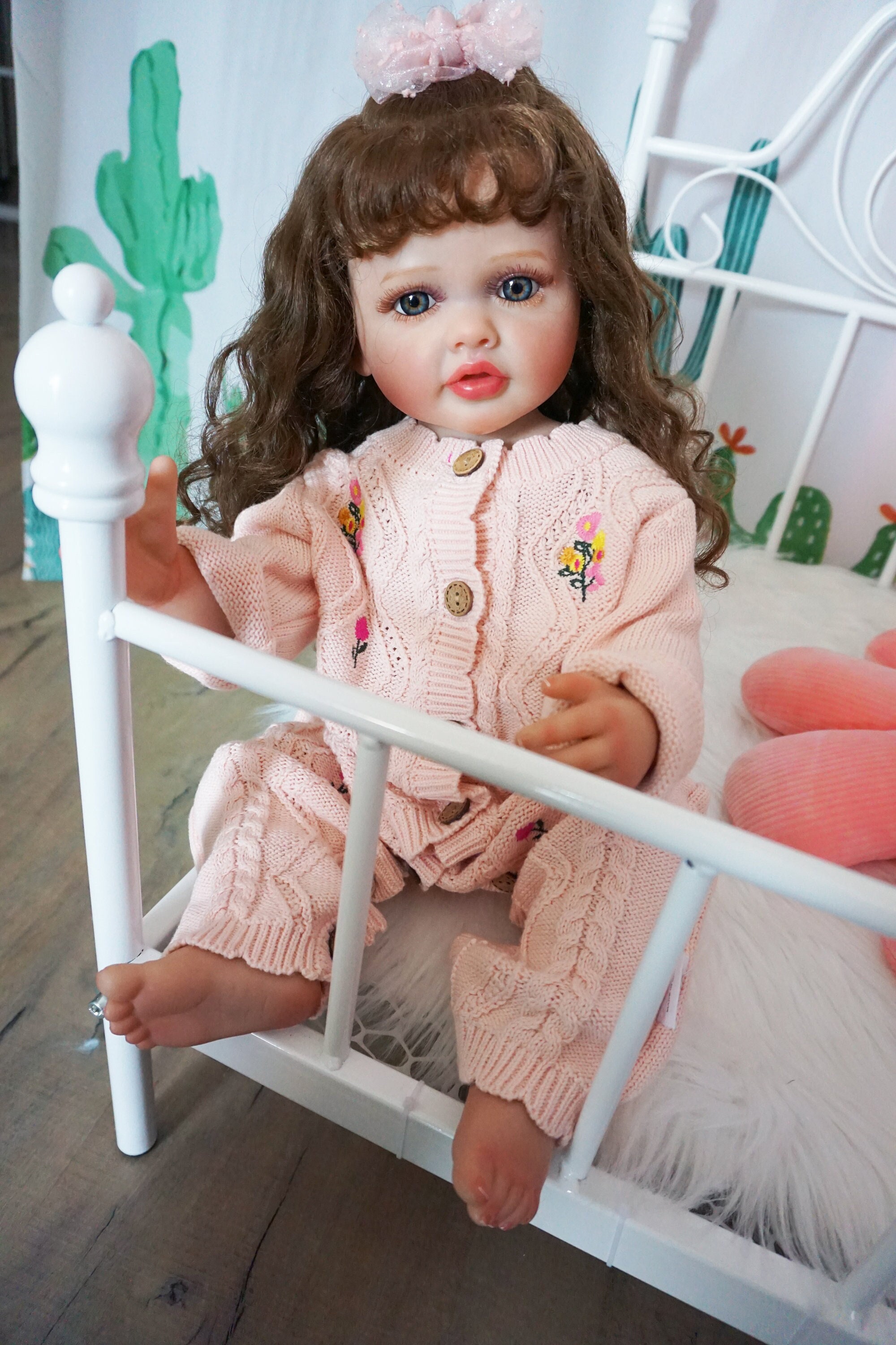 Reborn Baby Dolls Girl 3d paint With Visible Veins 22inch Toddler