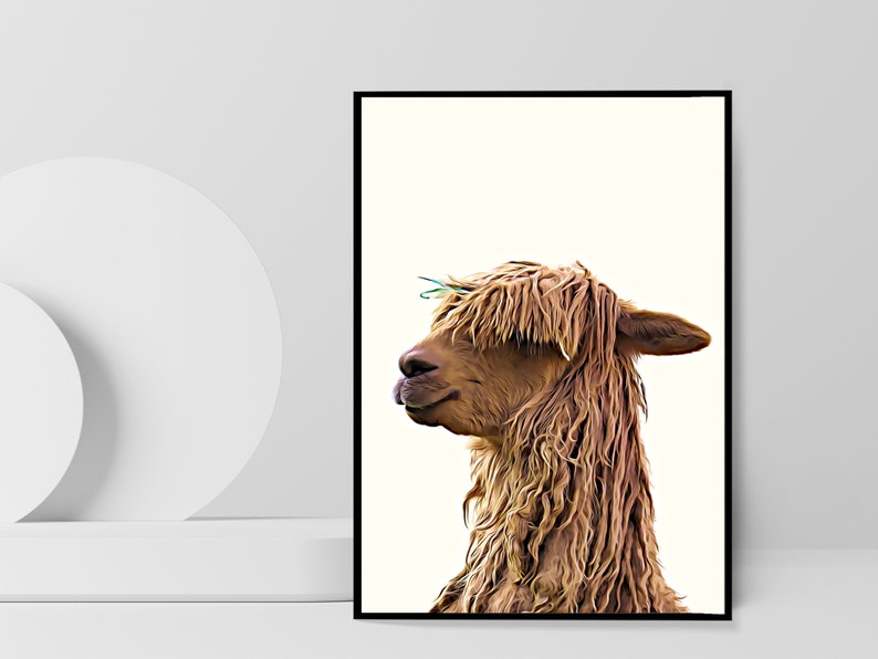 Alpaca Poster Digital Prints Animals Art Llama Decor - Etsy