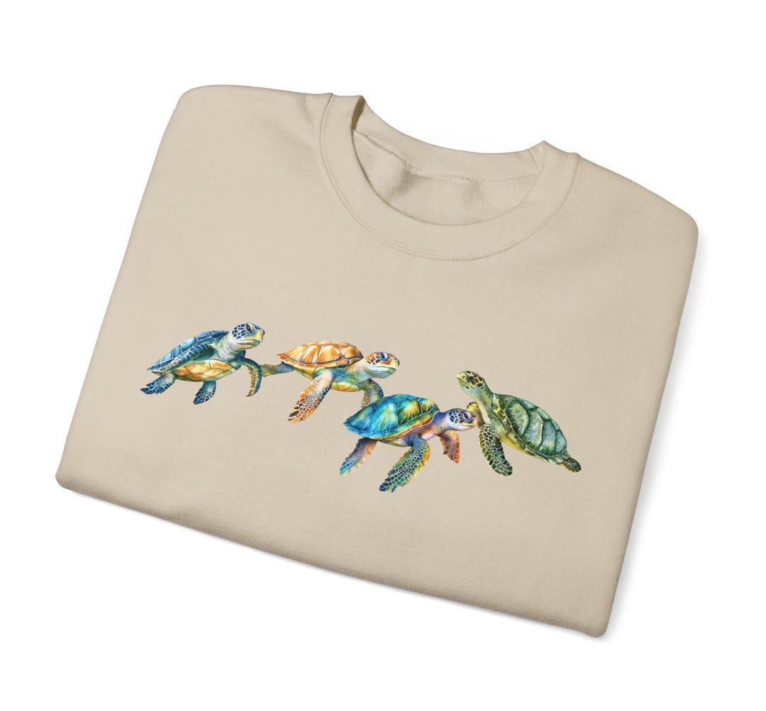 Sea Turtles Sweatshirt, Turtle Lovers, Ocean Theme, Animal Sweatshirt ...