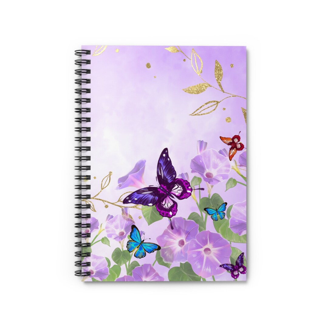 Botanical Notebook, Reading Journal, Flowers and Butterfly Journal ...
