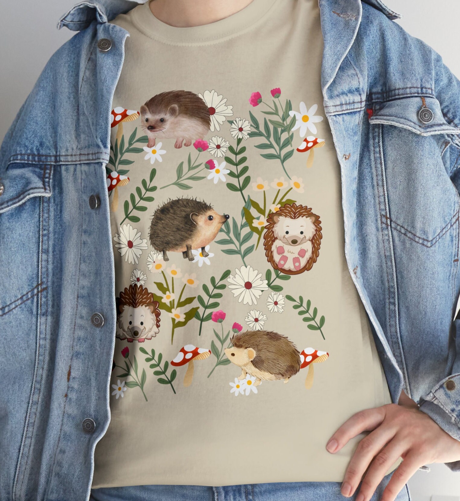 Hedgehog Tshirt Sand, Cottagecore Shirt, Hedgehog Gift, Cottagecore Top ...
