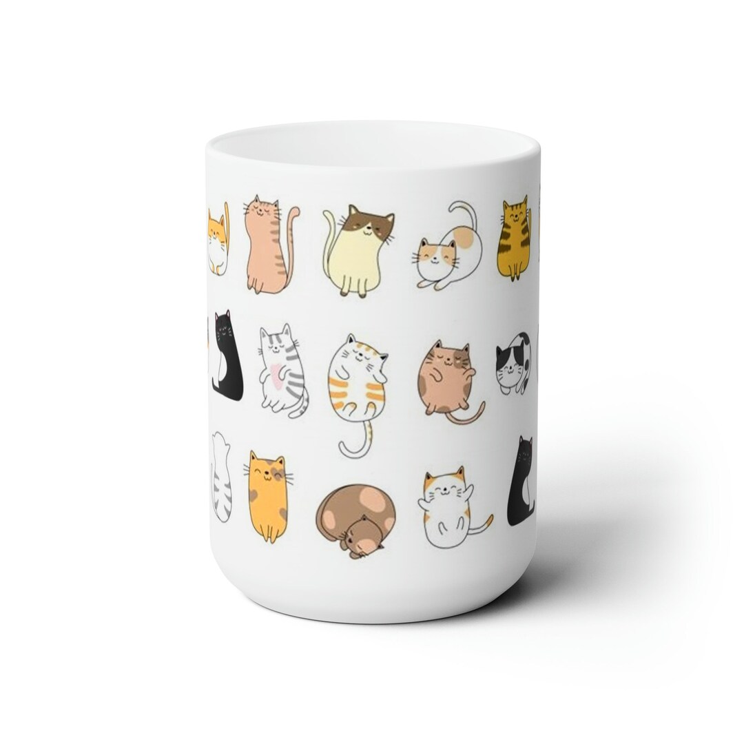 Cat Mug, Cute Cats, Cats in Many Positions, Adorable Cats, Birthday ...