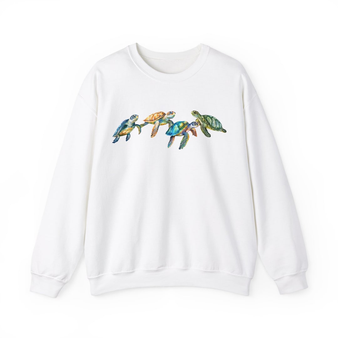 Sea Turtles Sweatshirt, Turtle Lovers, Ocean Theme, Animal Sweatshirt ...