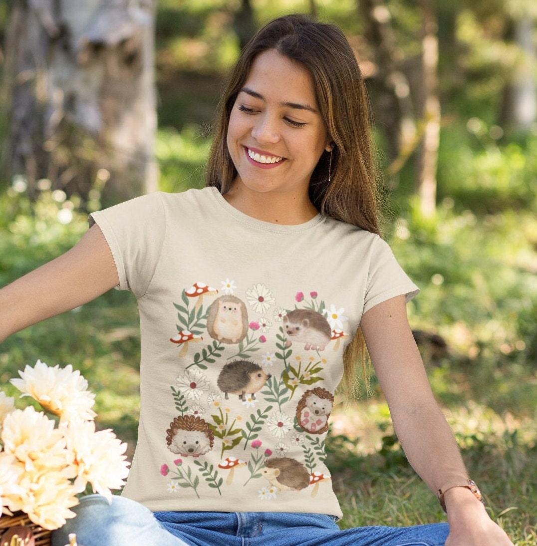 Whimsical Cottagecore Hedgehog Tee: Perfect for Nature Lovers - Etsy