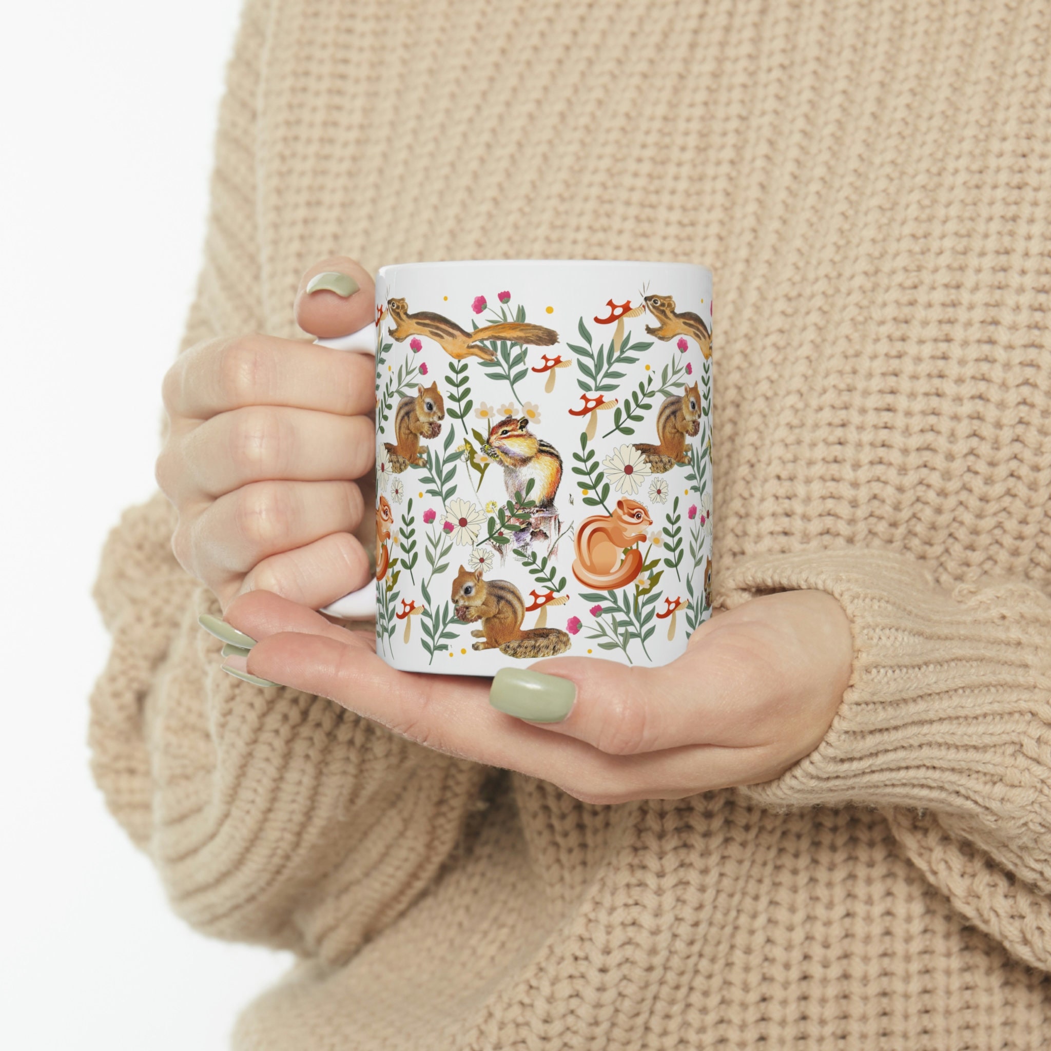 Cute Chipmunk Cottage Core Mug, Chipmunk Lover Mug, Nature Lover Gift ...