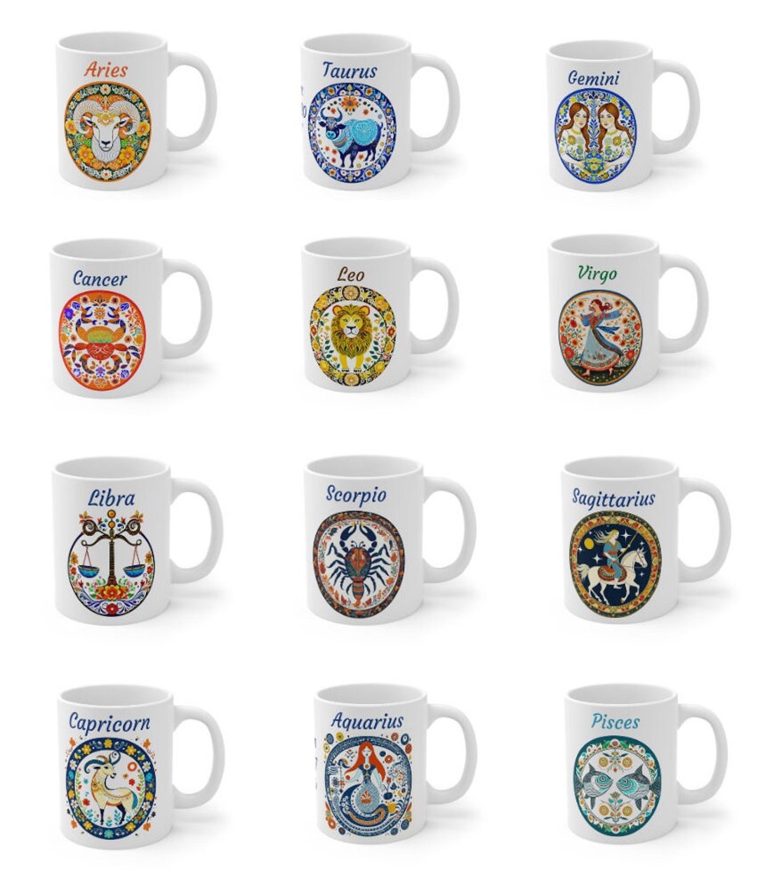 Personalized Zodiac Mugs, Scandinavian Star Signs Collection, Birth ...
