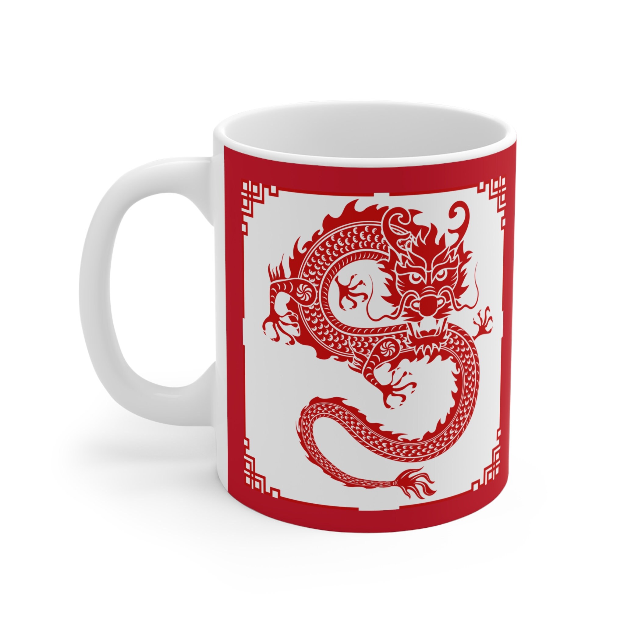 Red Dragon Celebratory Mug 2, Chinese New Year Dragon Mug, Lunar New ...