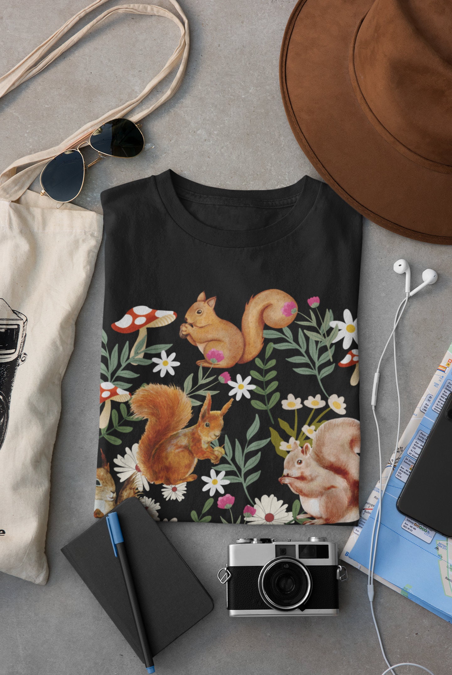 Squirrel Tshirt White, Cottagecore Shirt, Squirrel Gift, Cottagecore Top, Squirrel Lover Gift ...