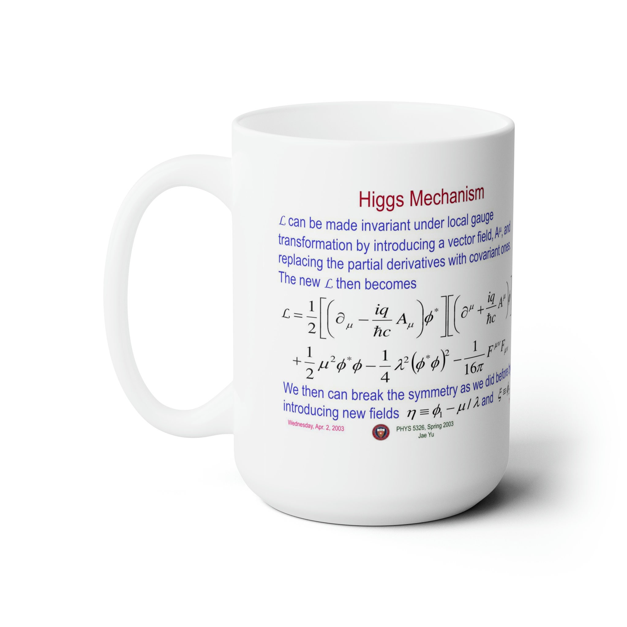 Higgs Boson Mug. Higgs Particle Image. Physics Student, Teacher or ...