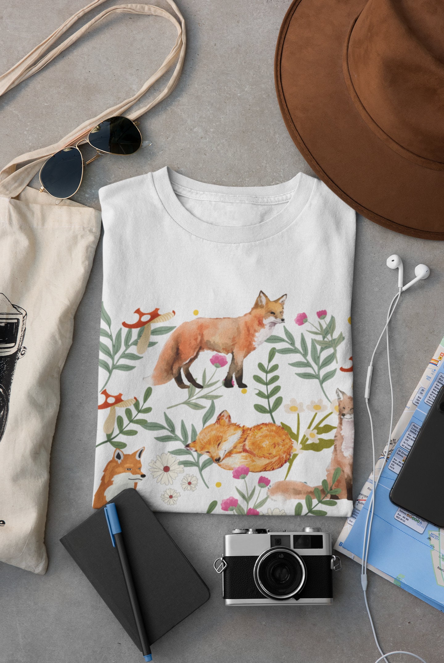Fox Tshirt White, Cottagecore Shirt, Fox Gift, Cottagecore Top, Fox ...