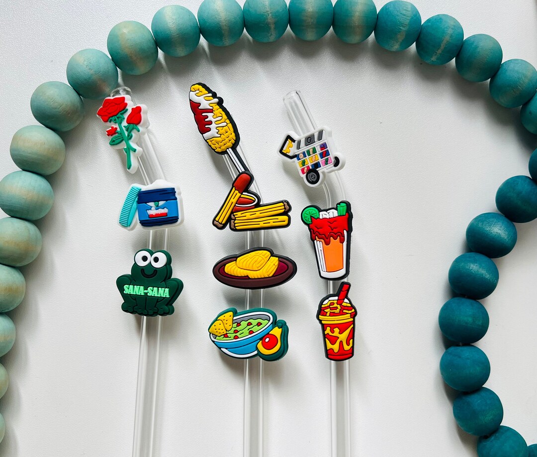 Mexican Straw Charm, Latino Straw Charms, Concha Straw Charms, Cafecito ...