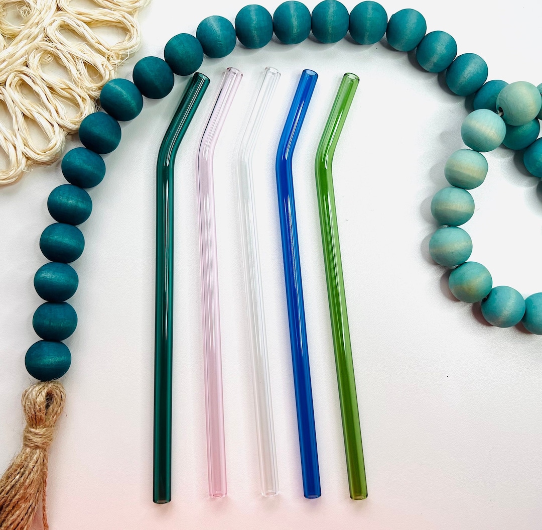 Bent Glass Straws for Beer Can Glass Cups | Reusable Straws | Eco ...