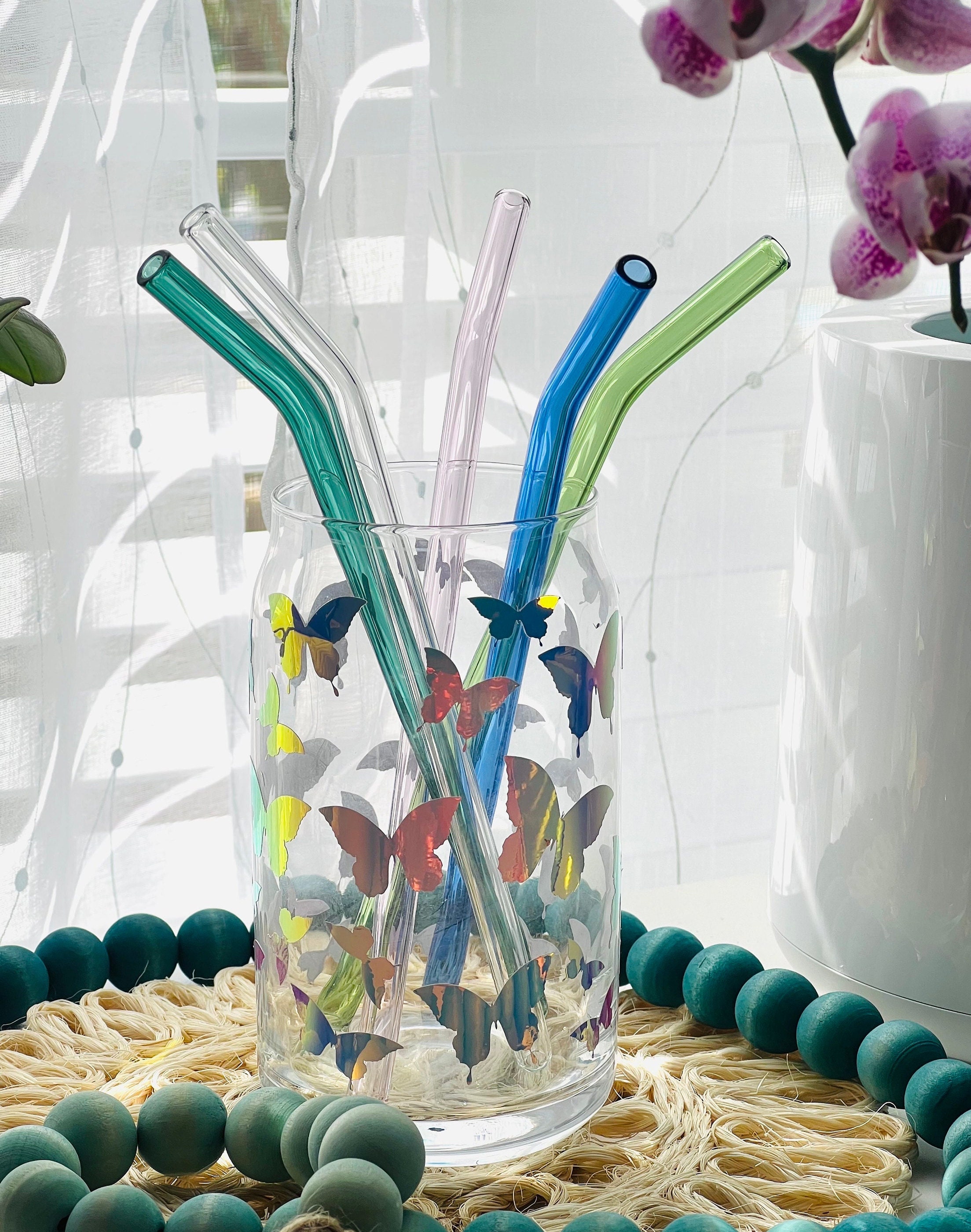 Bent Glass Straws for Beer Can Glass Cups Reusable Straws - Etsy