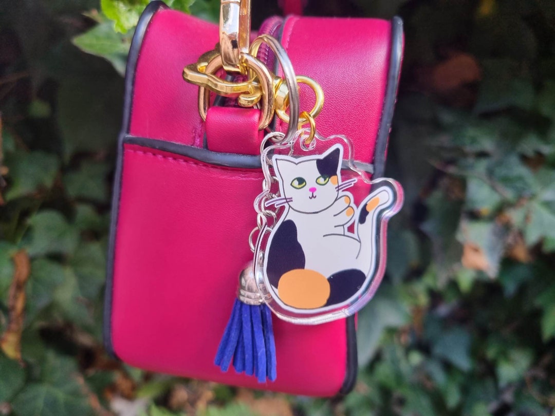 Cute Cat Keyring / Cat Keychain / Kawaii / Calico Cat / Orange White ...