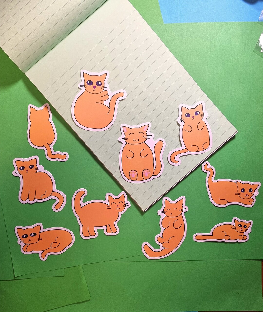 Orange Ginger Cat Sticker Pack, Kitty Collection, Journal Die-cut Vinyl ...