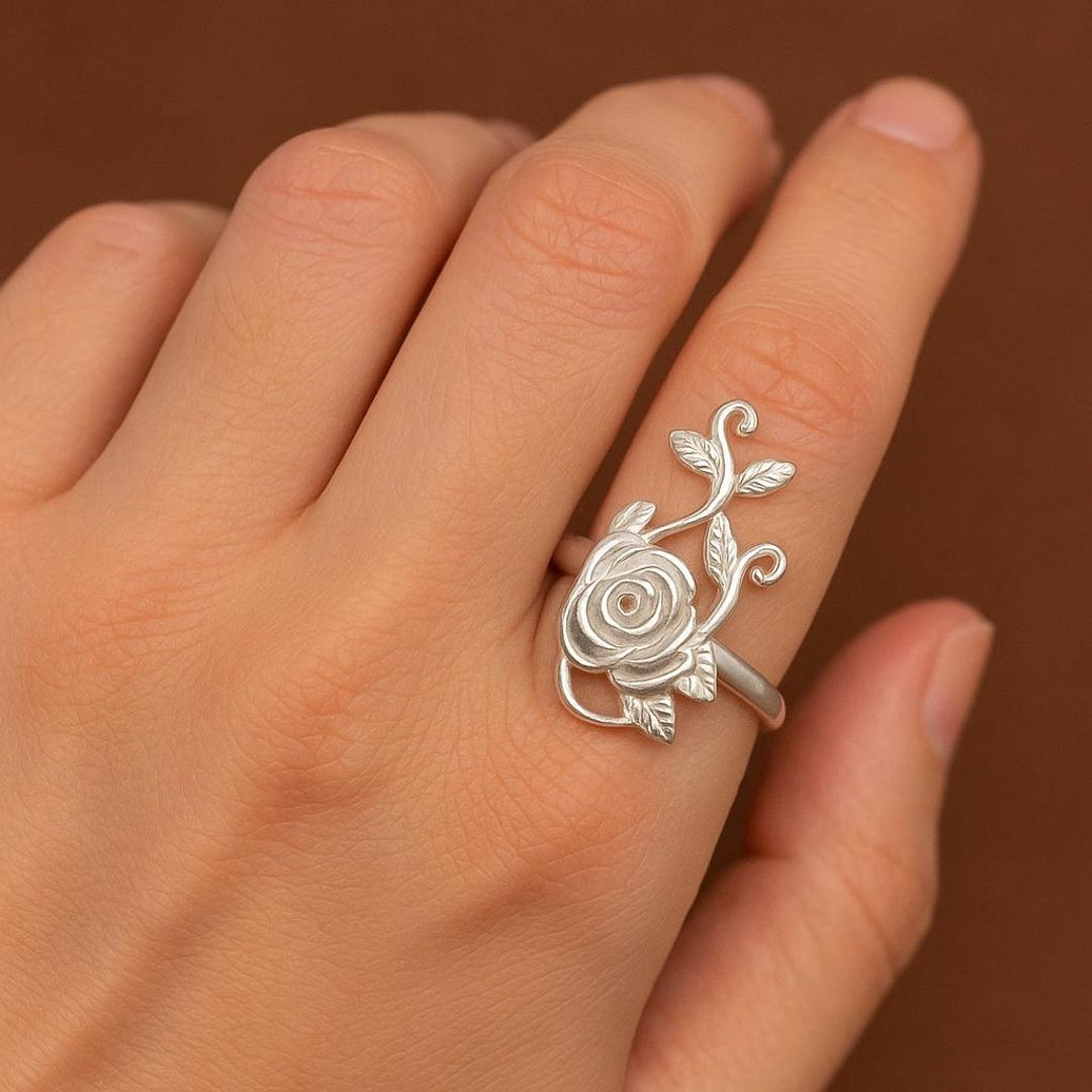 Romantic Rose Statement Ring – Vintage Floral Ring for Women. Halloween Gifts. - Etsy