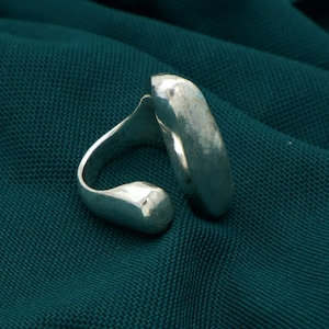 Modern Sculptural Open Ring – Abstract Bold Adjustable Design, Gift for ...