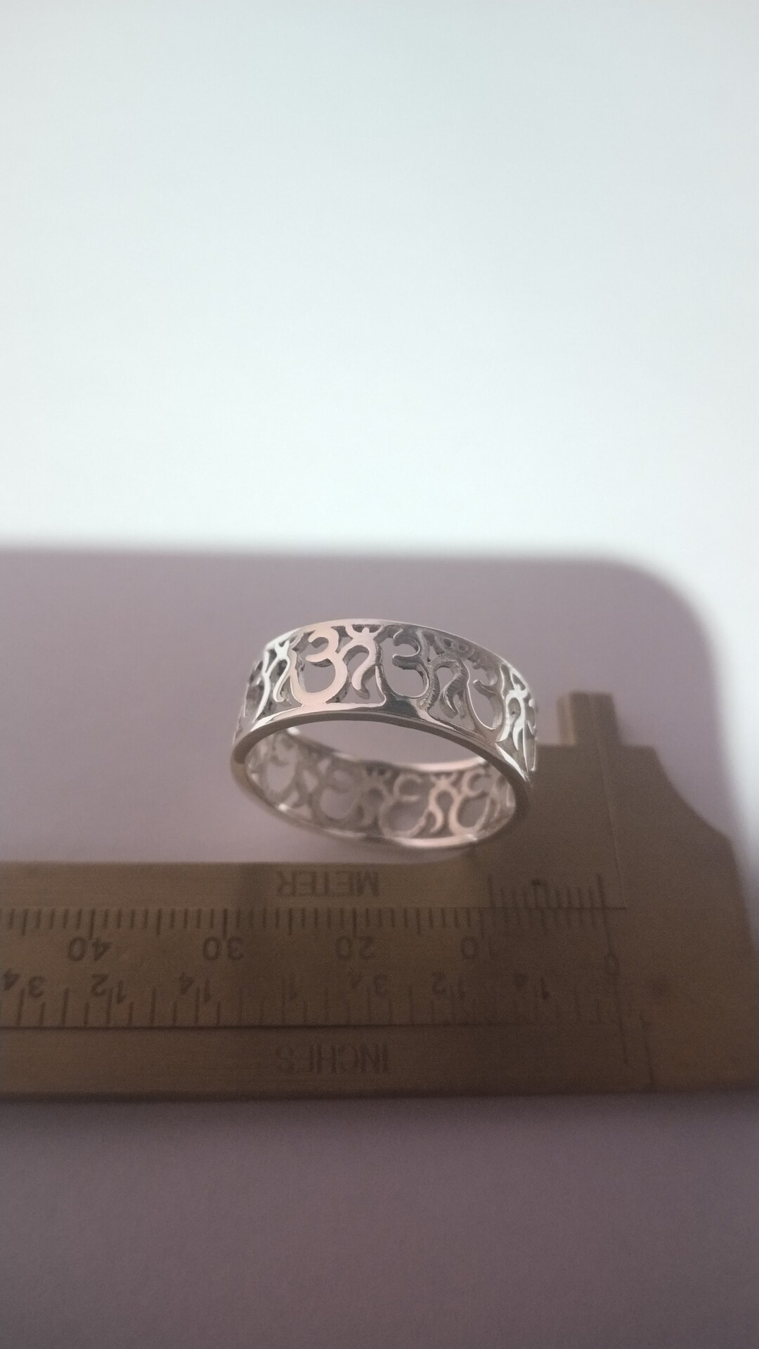 14K Solid Gold Om Ring, Yoga Ring, Ohm Jewelry, Yogini Ring, Spiritual ...