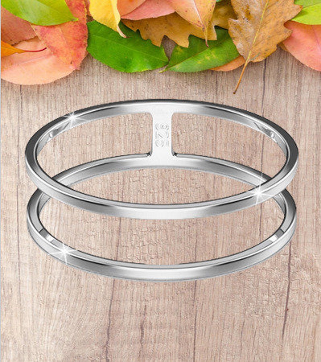 Silver Double Band Ring, Minimalist Ring, Women Ring, Stacking Ring ...