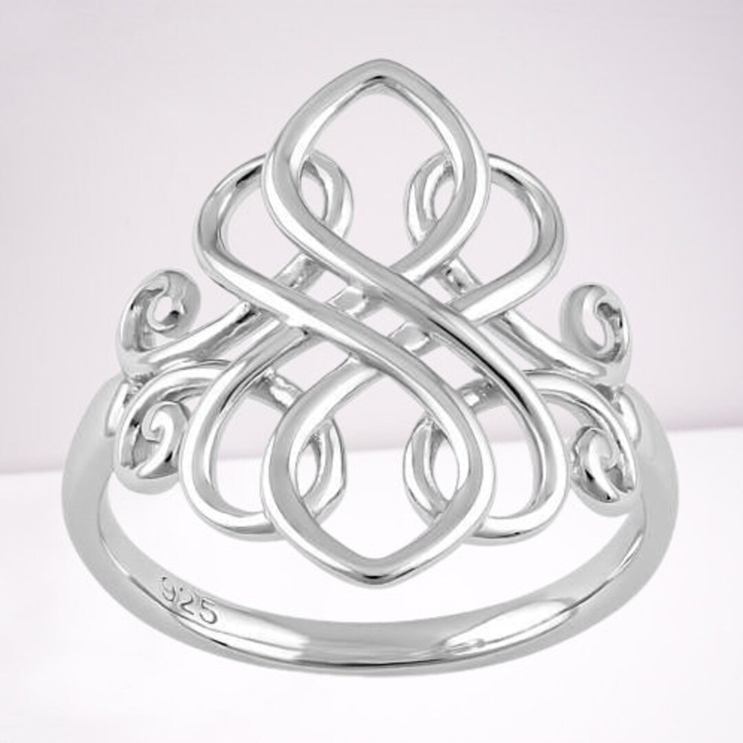 Solid 925 Sterling Silver Celtic 4 Point Pattern Ring in Sizes G-Z/20 ...