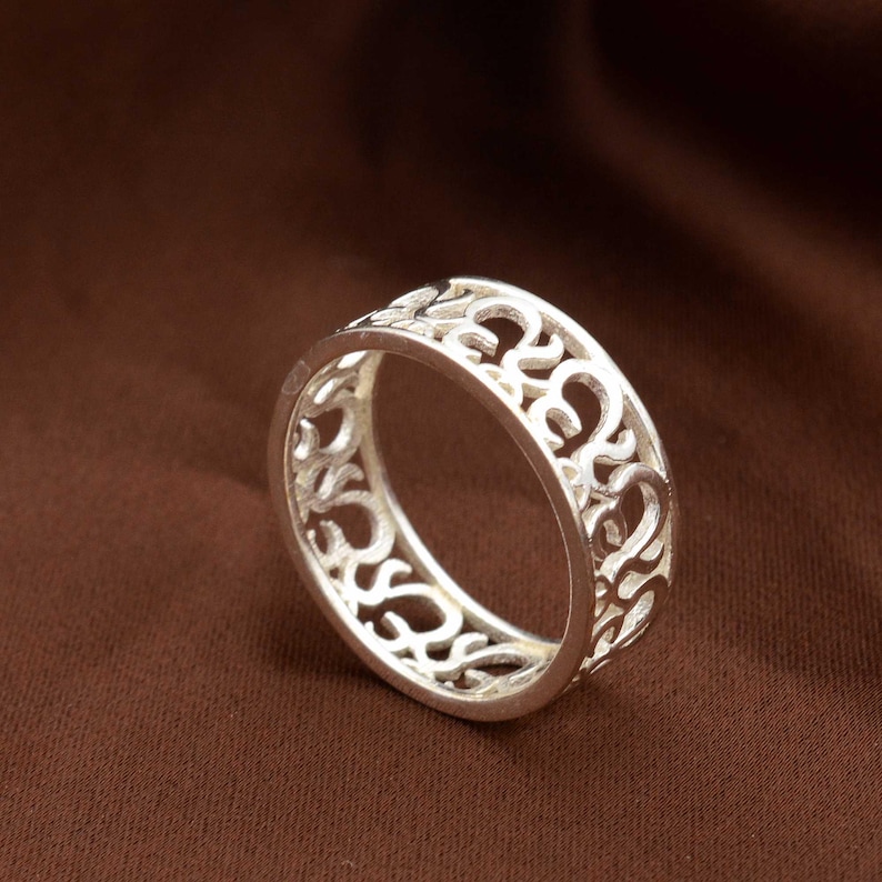 Handcrafted German Silver Om Spiritual Ring, Sacred Aum Mantra ...