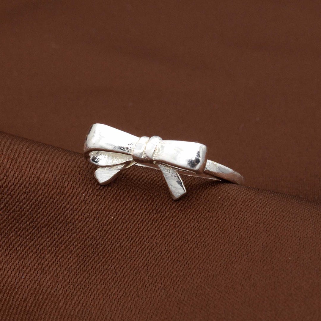 Silver Bow Ring, Sterling Silver Bow Tie Ring, Bow Knot Ring, Handmade ...