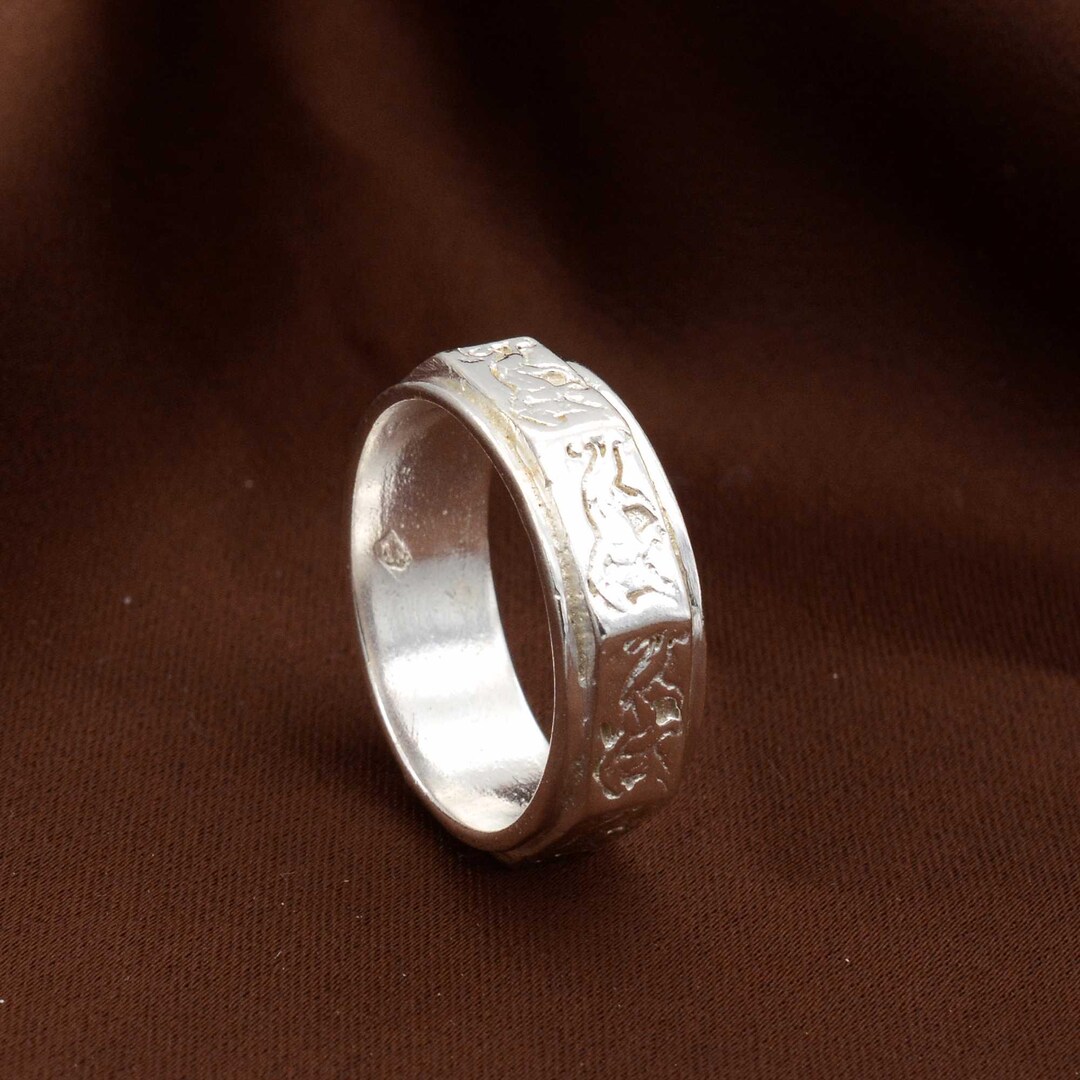 Sterling Silver Tiger Band Ring, Handmade Men Ring, Unique Ring for Man ...