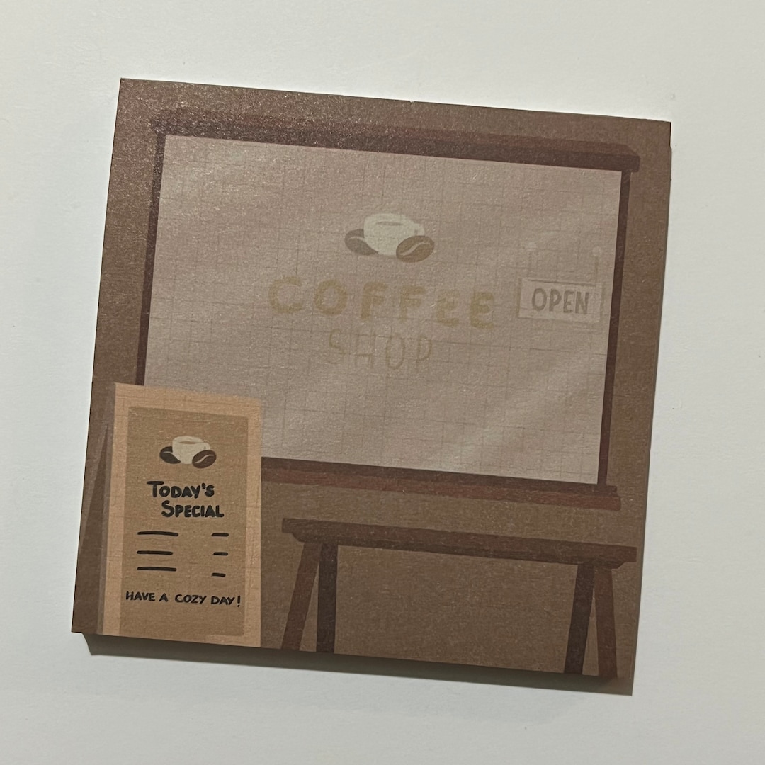 Cute Café Front Memo Pad - Coffee Shop Front Memo Pad - Decorative Memo ...