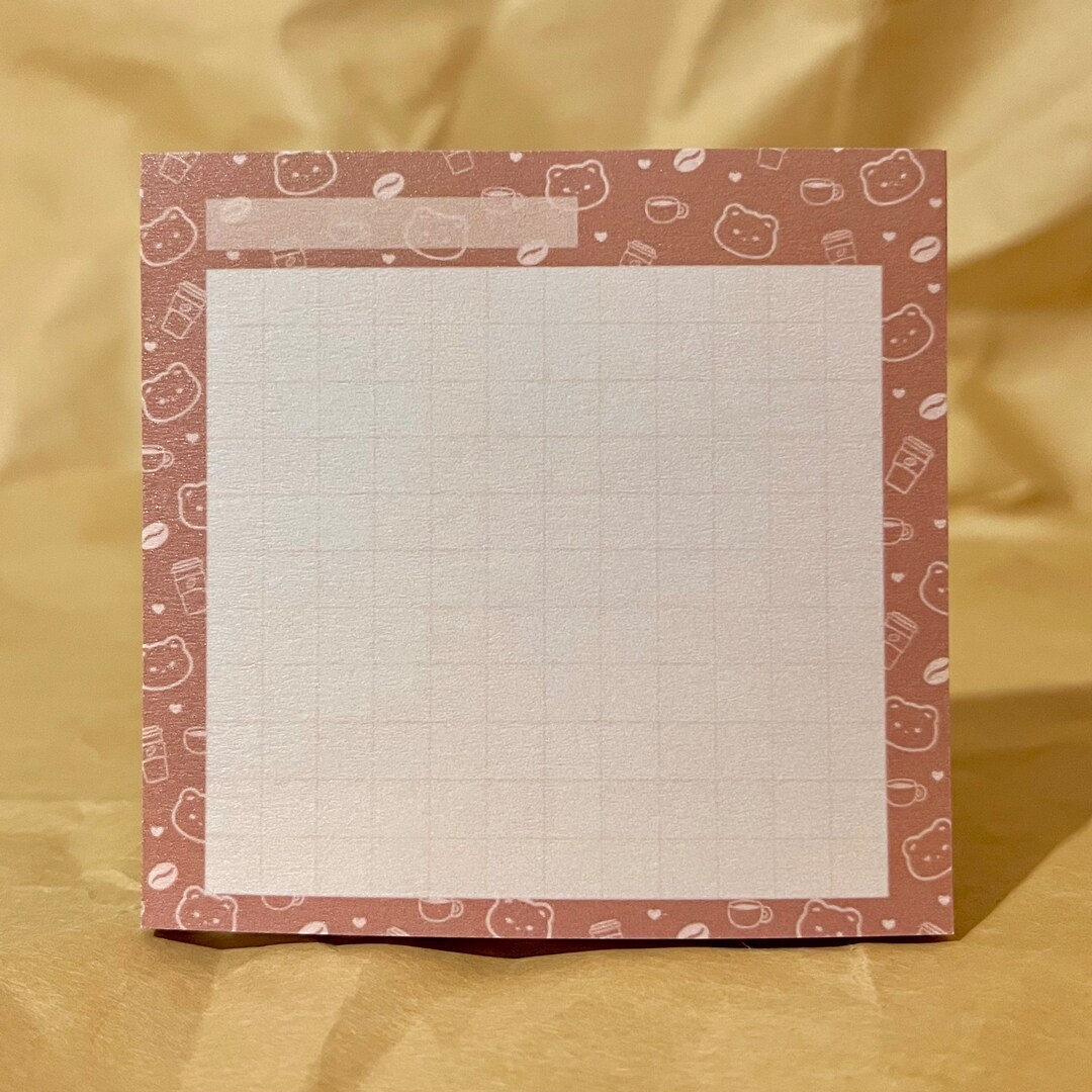 Cute Coffee and Bear Gridded Sticky Note - Sticky Note - Decorative ...