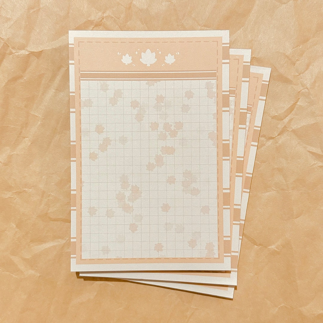 Cute 6x4 Autumn Leaves Note Pad - Gridded Notepad - Memo and Notes ...