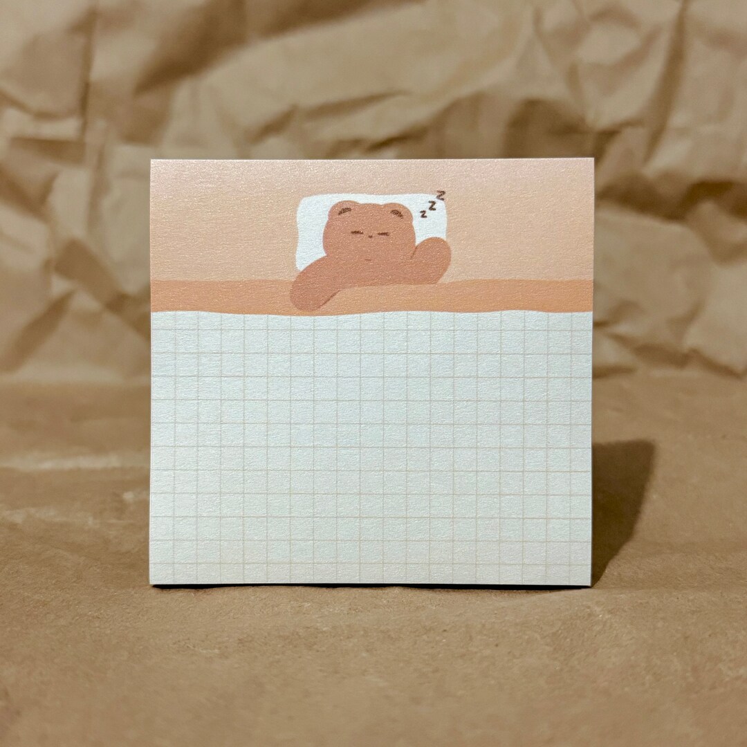 Cute Sleeping Cozy Bear Gridded Sticky Note - Sticky Notes - Decorative ...