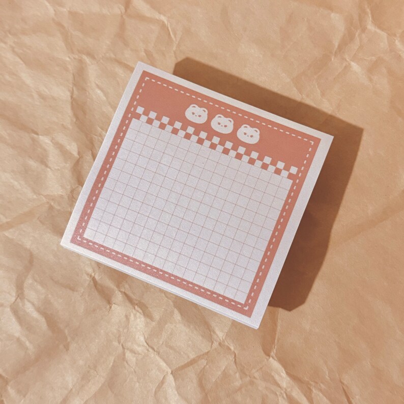 Cute Trio Bear Gridded Sticky Note Sticky Note Decorative Memo and ...