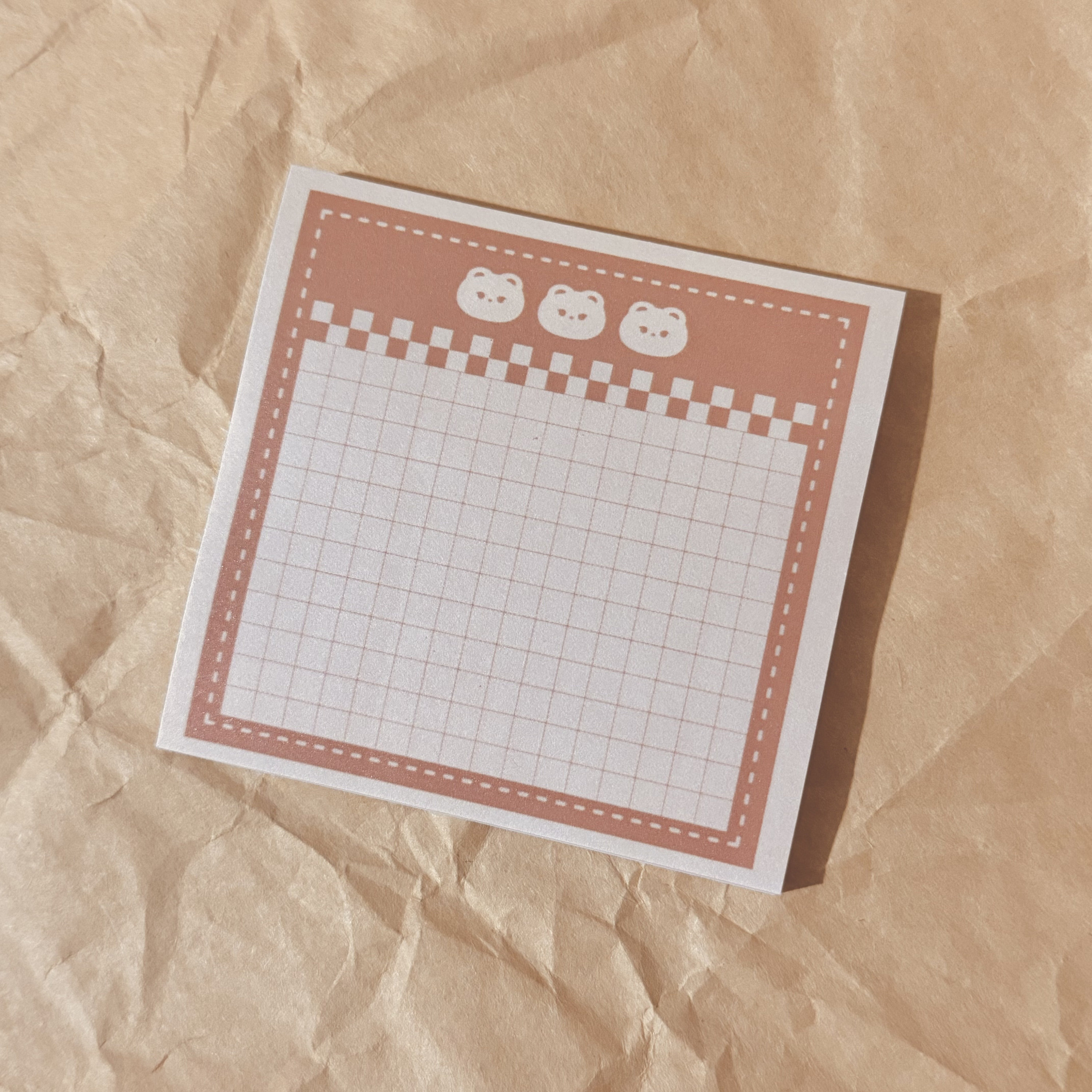 Cute Trio Bear Gridded Sticky Note Sticky Note Decorative Memo and ...