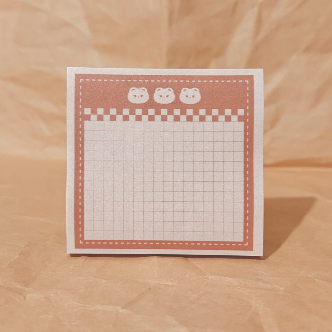 Cute Trio Bear Gridded Sticky Note - Sticky Note - Decorative Memo and ...