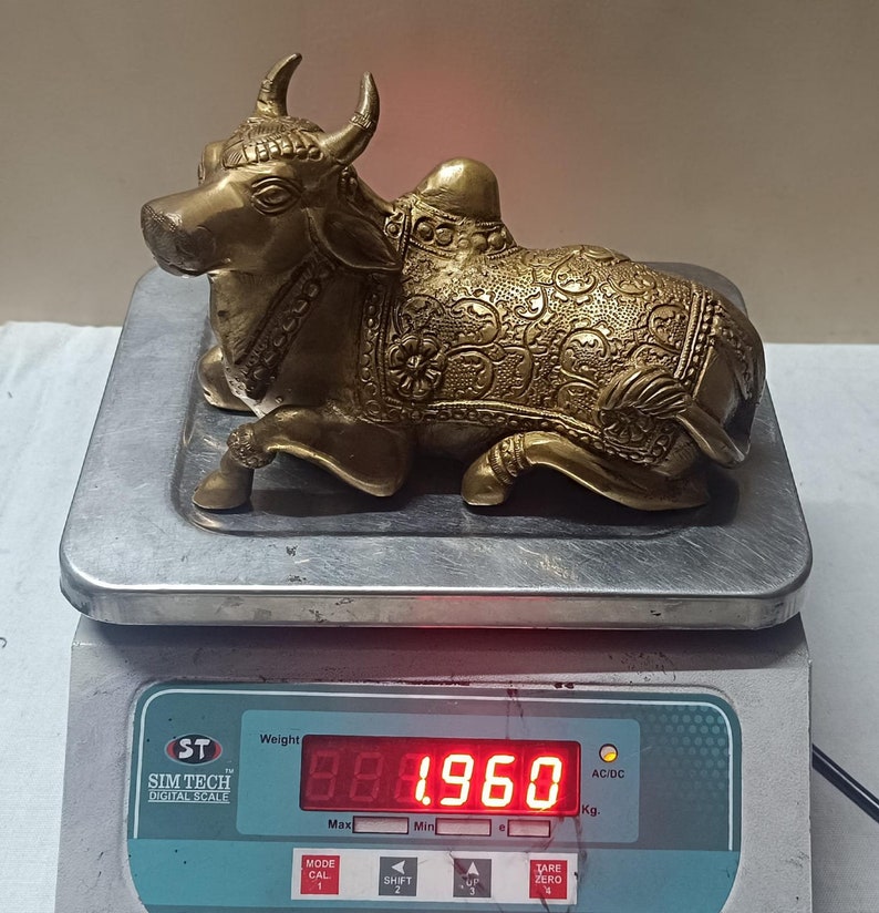 Brass Ayodhya Ram Mandir Statue/brass Havan Spoon Combo /nandi Cow ...