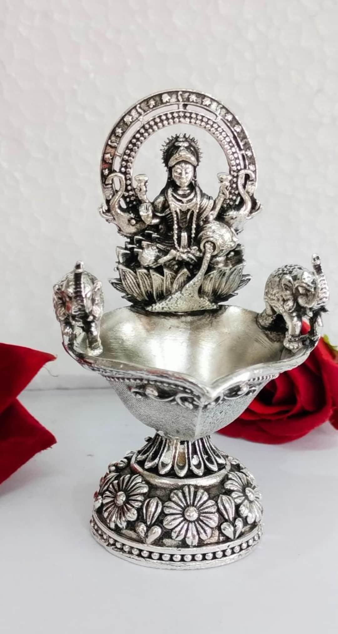 German Silver Designer Diya/ Deepam for Home Décor/ Showpiece, Gift ...